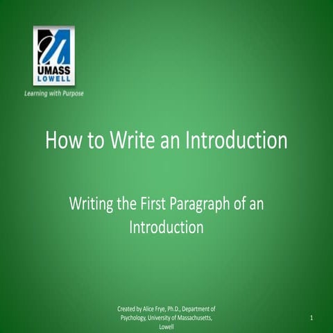 How to write an introduction the first paragraph tcm18-117650 | PPTX ...
