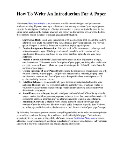 How To Write An Issue Paper | PDF