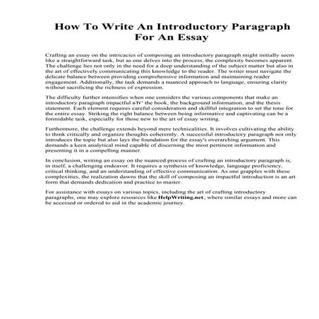 How To Write An Introductory Paragraph For An Essay.pdf