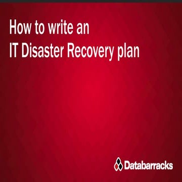 How to write an IT DR plan | PPTX