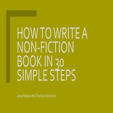How to write a non fiction book | PPT