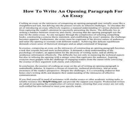How To Write An Opening Paragraph For An Essay.pdf