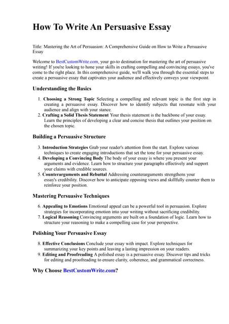 Persuasive Writing - DAFOREST techniques. | PPTX