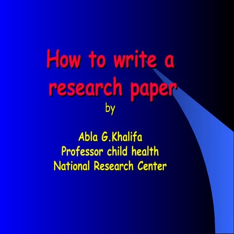 How to write a paper | PPT