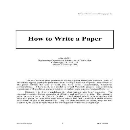 How to write a paper | PDF | Drawing and Sketching | Arts and Crafts