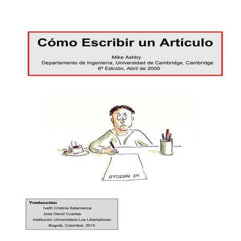 Cómo Escribir un Artículo | PDF