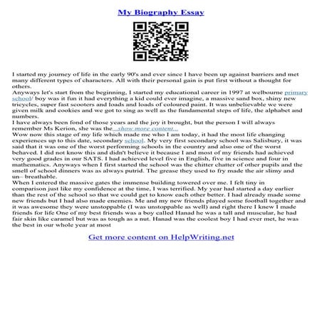How To Write A Personal Biography Essay | PDF
