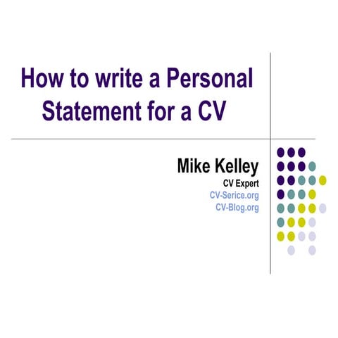How to write a personal statement for a cv | PPT