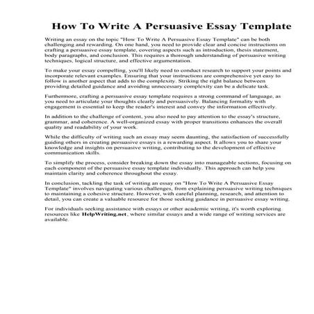 How To Write A Persuasive Essay Template.pdf