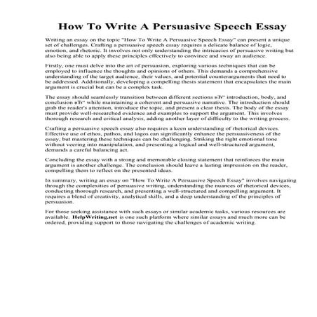 How To Write A Persuasive Speech Essay.pdf
