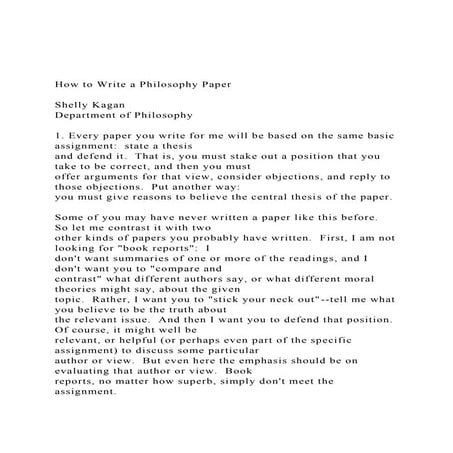 How to Write a Philosophy PaperShelly KaganDepartment of.docx
