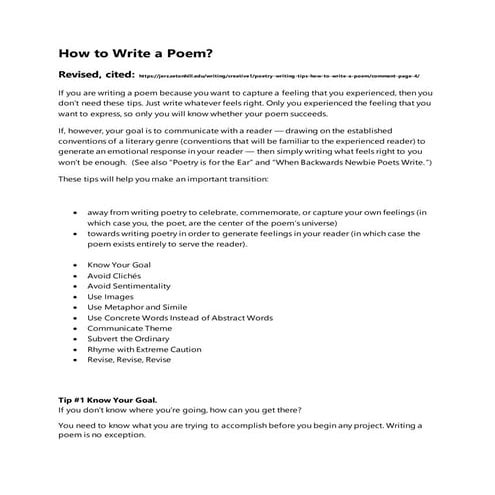 How to write a poem | PDF