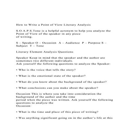 How to Write a Point of View Literary Analysis S.O.A.P.S.T.docx