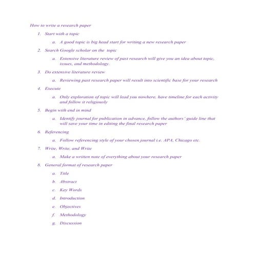 How to write a research paper | DOC