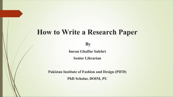 Structure of a Research Article or a research paper with word count | PPT