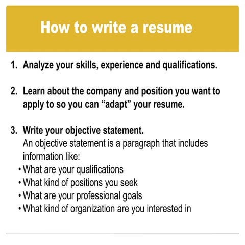 How to write a resume | PPTX