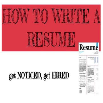 How to write a resume | PPTX