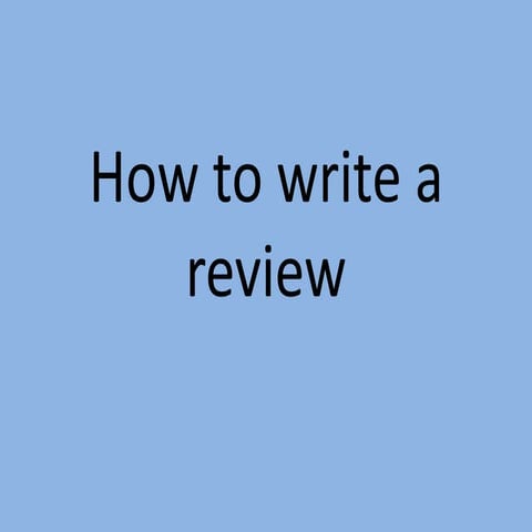 Writing a Review | PPT