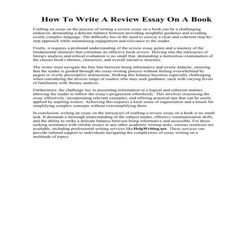 How To Write A Review Essay On A Book.pdf