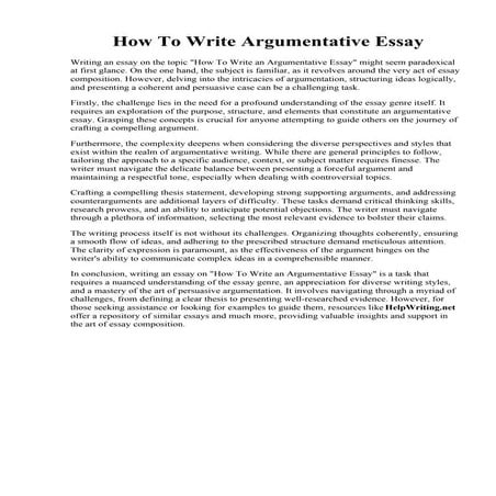 How To Write Argumentative Essay.pdf