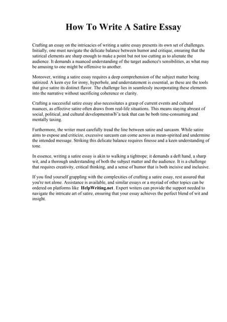 Humorous Essay Definition | PDF