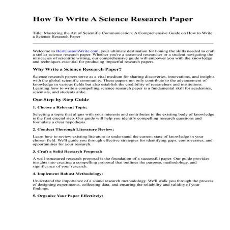 How To Write A Science Research Paper | PPT