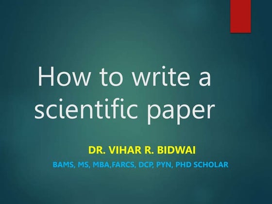 WRITING SCIENTIFIC RESEARCH ARTICLE | PPTX