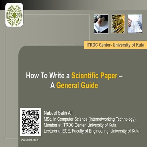 How to Write Scientific Research Article? A General Guide | PDF