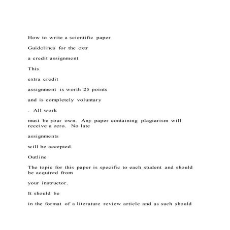 How to write a scientific paperGuidelines for the extra | PDF