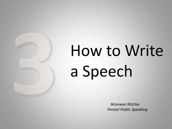 Writing a speech | PPT