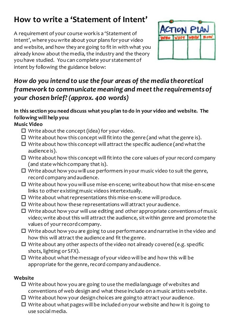 How To Write A Statement Of Intent How To Write A Statement Of Intent