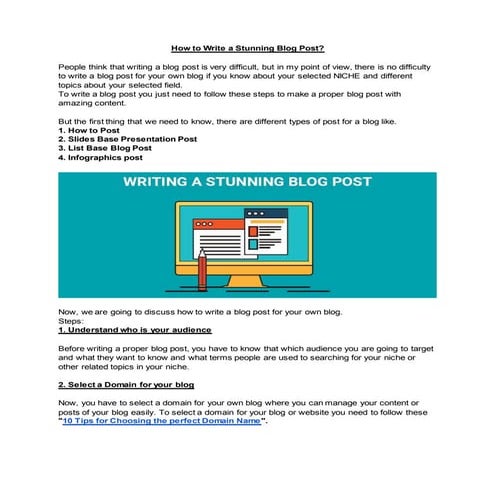 How to write a stunning blog post | PDF
