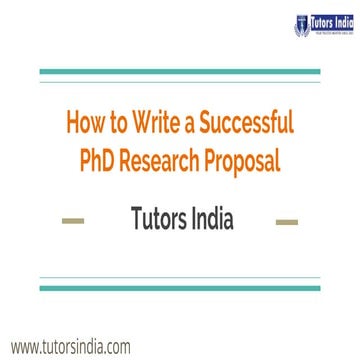 How To Write A Successful PhD Research Proposal | PPTX