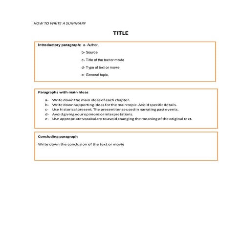 How to write a summary | PDF