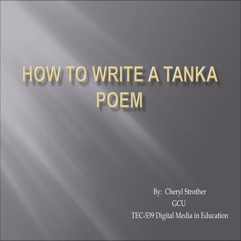 How to write a tanka poem | PPT