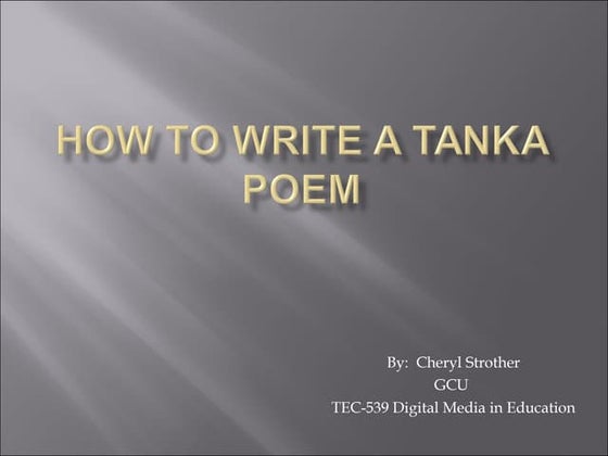 Tanka and haiku discussion | PPT | Poetry | Books and Literature