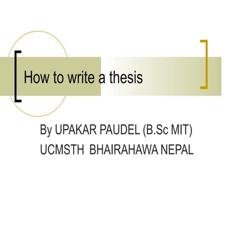 How to write a thesis | PPT