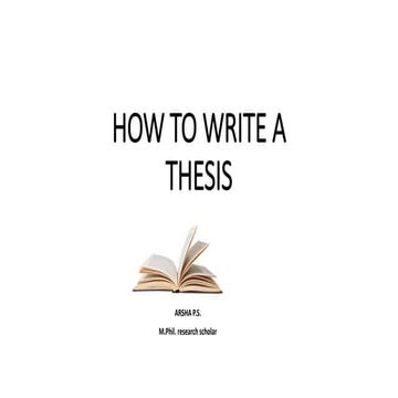 How to write a thesis | PPT
