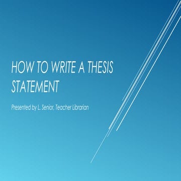 How to write a thesis statement | PPT