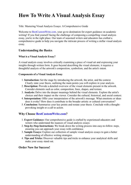 Visual Analysis Essay Sample. University of Arkansas Hope-Texarkana | PDF