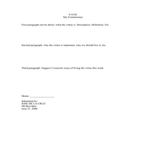 How To Write a VOM Commentary | DOC