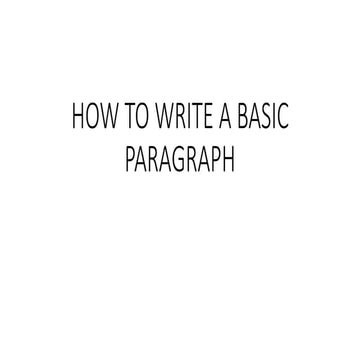 How to write basic para | PPT