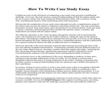 How To Write Case Study Essay. Rasmussen University | PDF