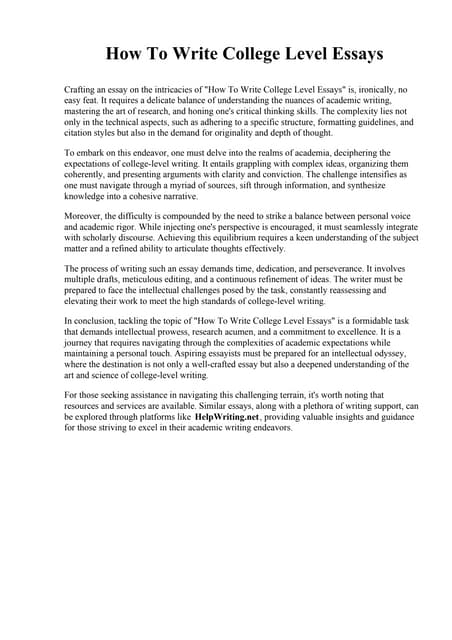 Sample College Transfer Essay | PDF