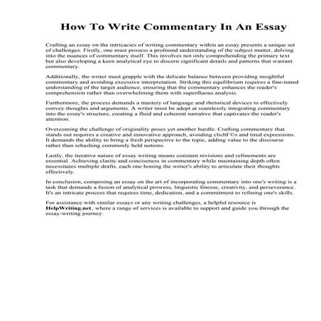 How To Write Commentary In An Essay.pdf