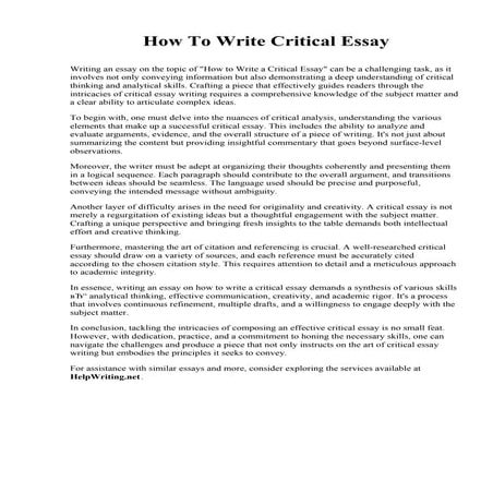 How To Write Critical Essay.pdf