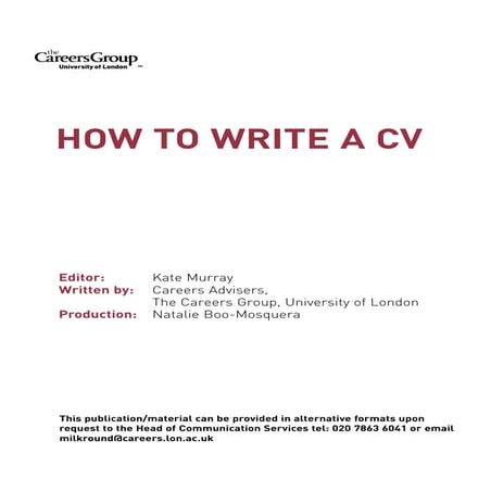 How to write_cv | PDF