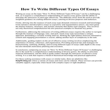 How To Write Different Types Of Essays.pdf