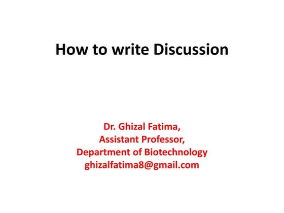 How to write discussion section | PPTX