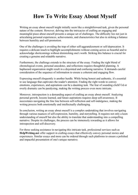 Sample Essay About Myself. Reedley College | PDF